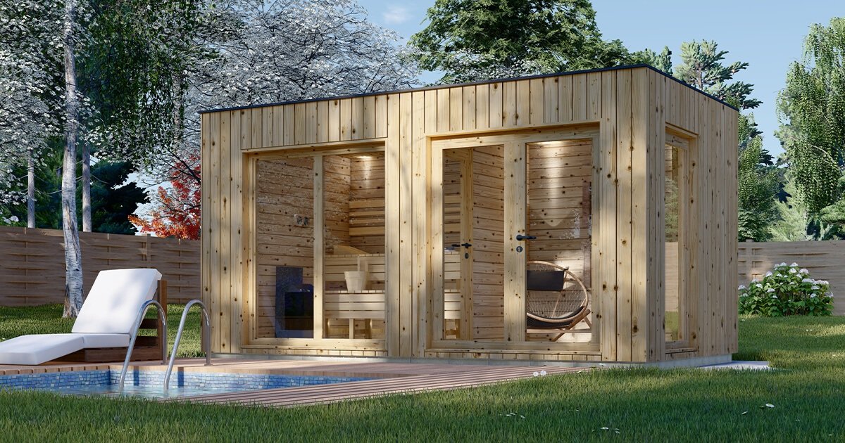 Bygga friggebod med bastu med byggsats från Pineca