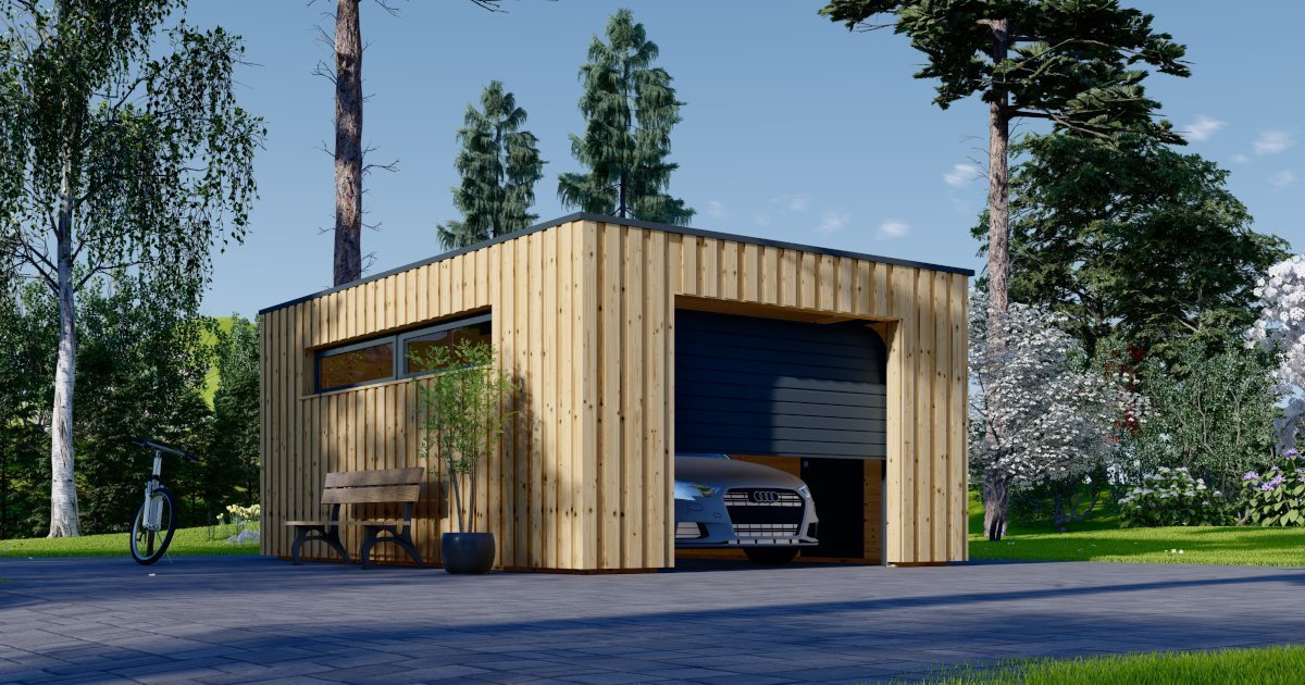 Garage med pulpettak: välj mellan olika stilar och storlekar