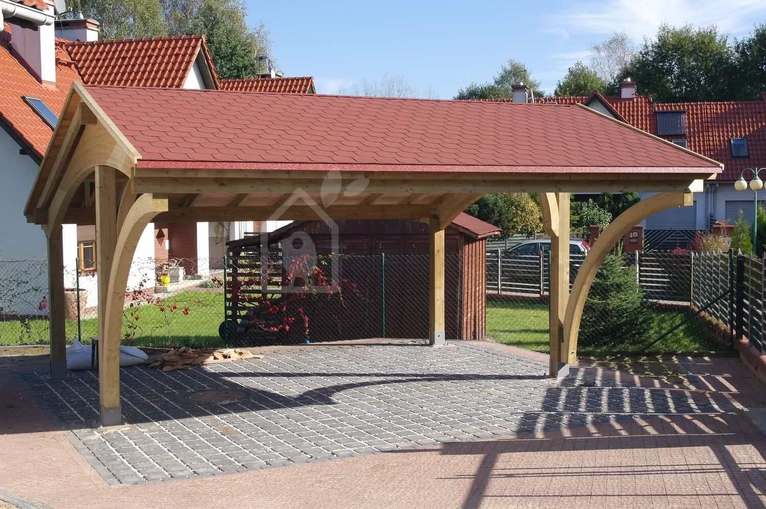 Dubbel carport i trä CORA DUO 5,9x5,9 m