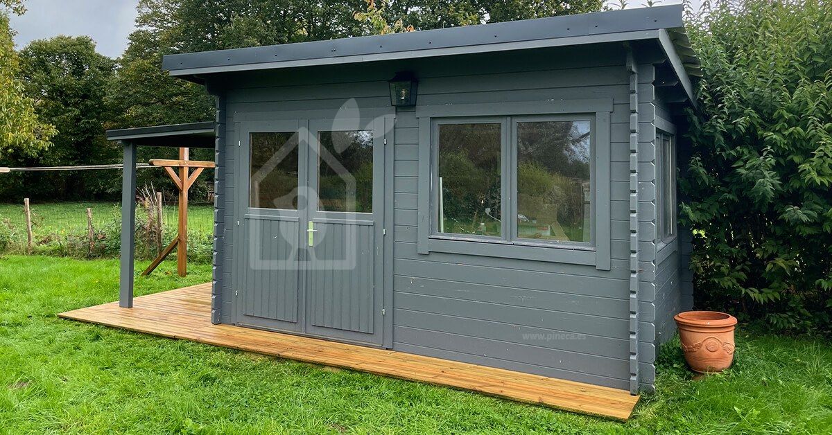 Friggebod med pulpettak LILLE (34 mm), 4x3 m, 12 m²