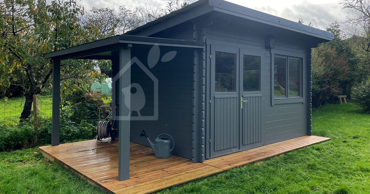 Friggebod med pulpettak LILLE (34 mm), 4x3 m, 12 m²